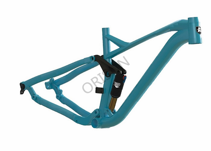 Blue / Red 29er Full Suspension Frame , Full Suspension Mountain Frame